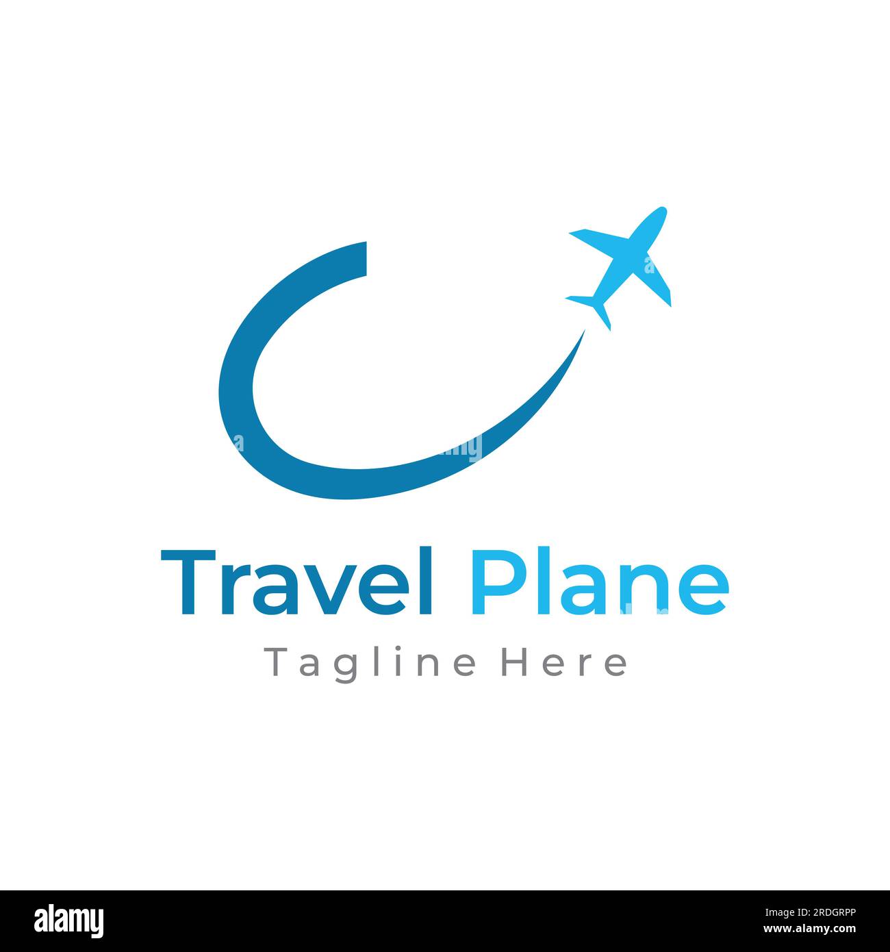 Modèle de logo d'agence de billet d'avion, vacances, voyage en été ...