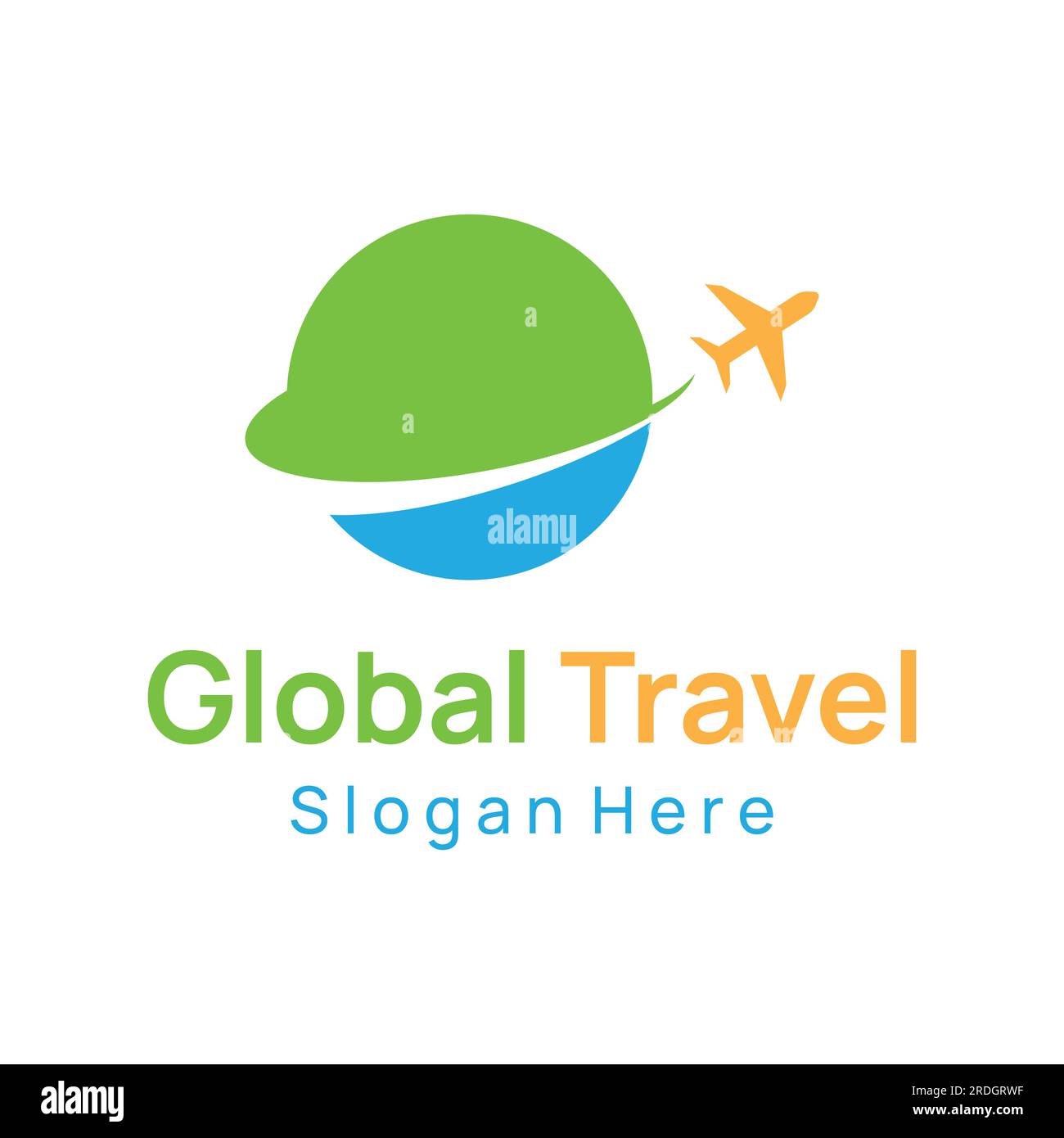 Modèle de logo d'agence de billet d'avion, vacances, voyage en été ...