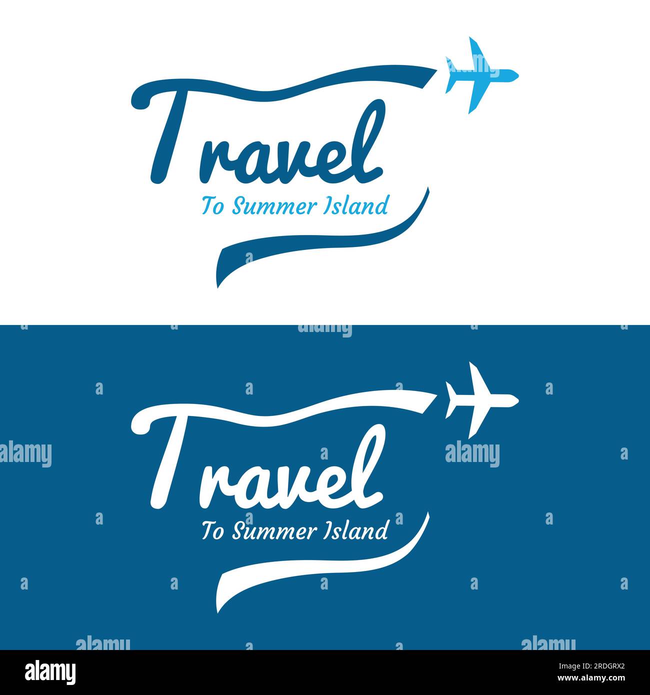 Modèle de logo d'agence de billet d'avion, vacances, voyage en été ...