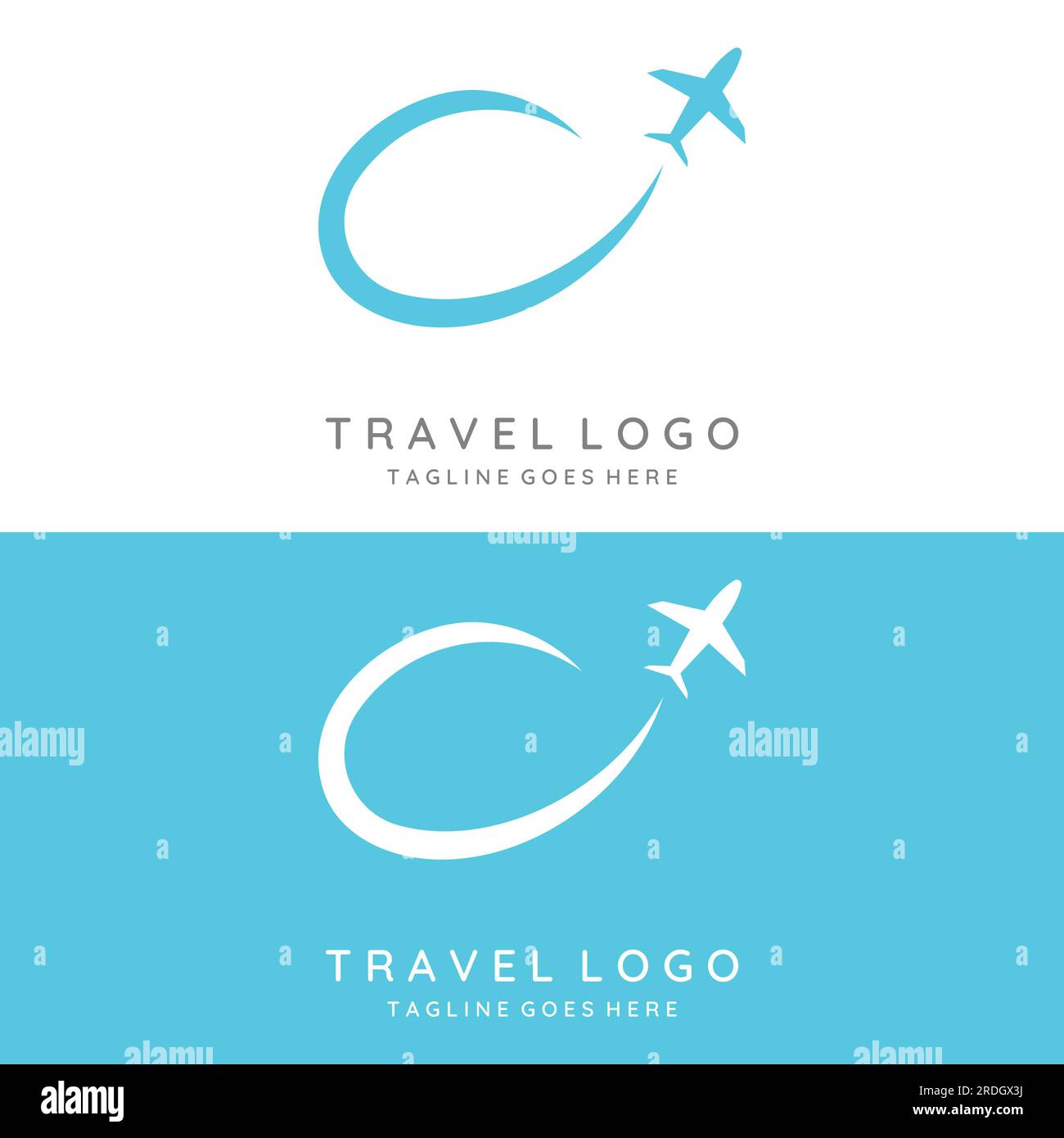 Modèle de logo d'agence de billet d'avion, vacances, voyage en été ...