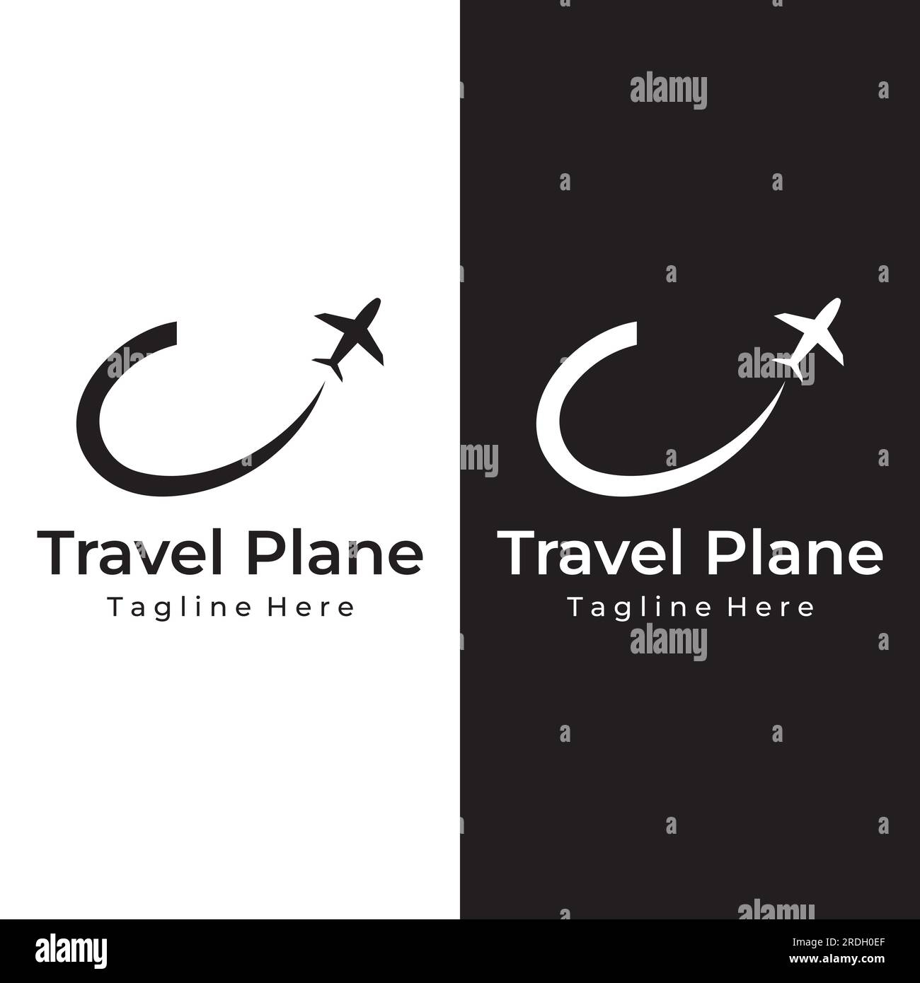 Modèle de logo d'agence de billet d'avion, vacances, voyage en été ...