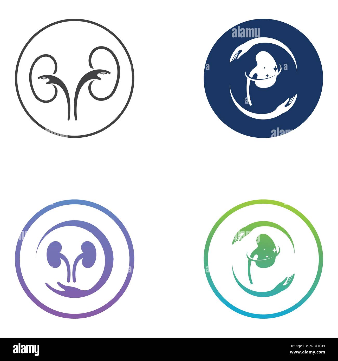 logo de santé rénale et de soins rénaux à l'aide d'une icône de concept ...