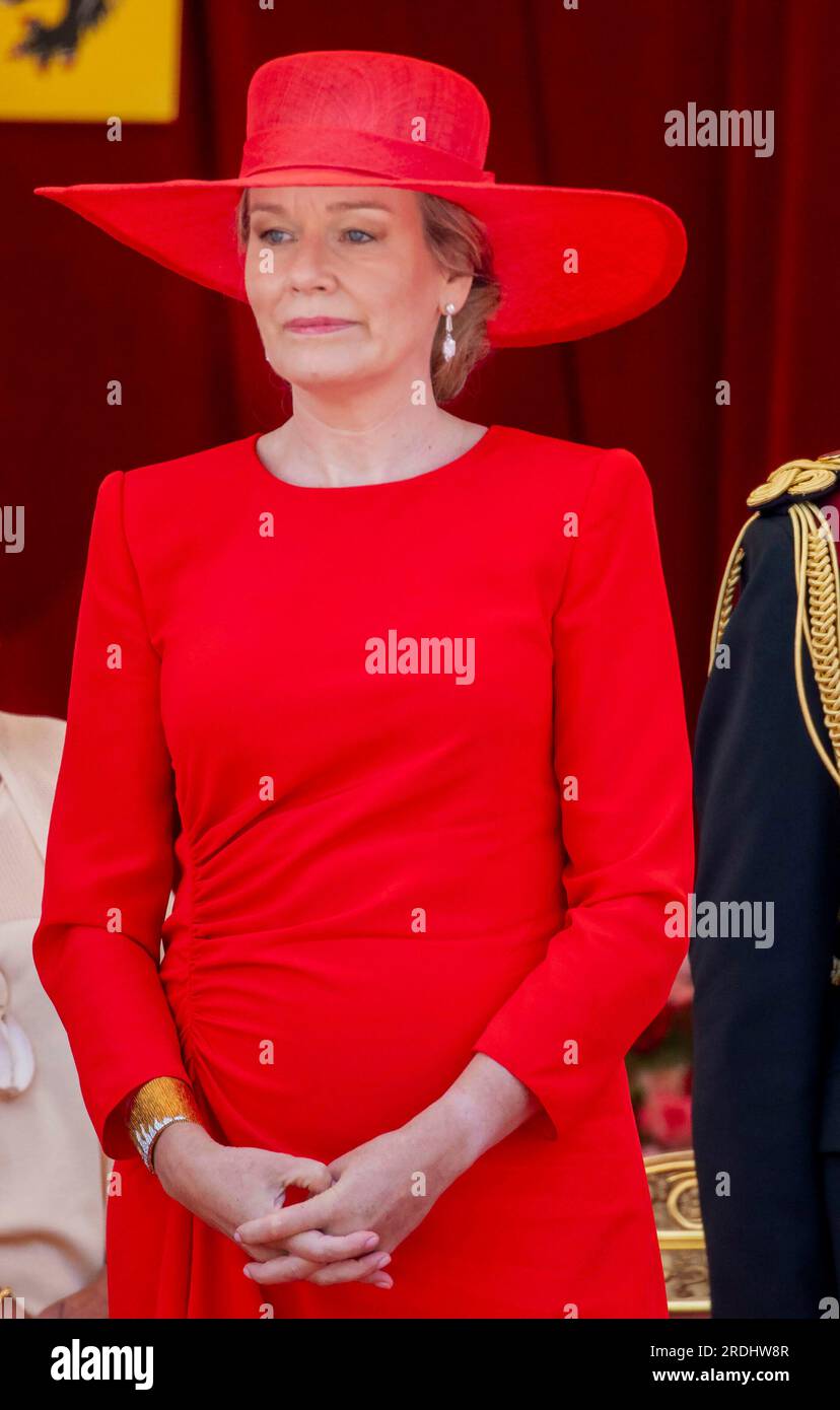 Brussel, Belgique. 21 juillet 2023. La Reine Mathilde de Belgique à la ...