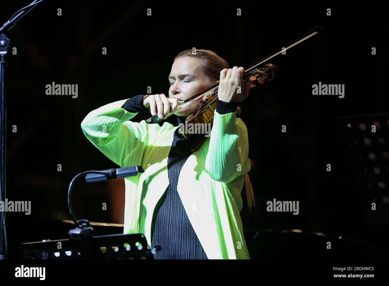 20 juillet 2023. Jodrell Bank, Cheshire, Royaume-Uni. Max Richter et le ...