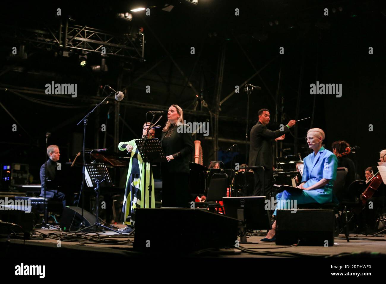 20 juillet 2023. Jodrell Bank, Cheshire, Royaume-Uni. Max Richter et le ...