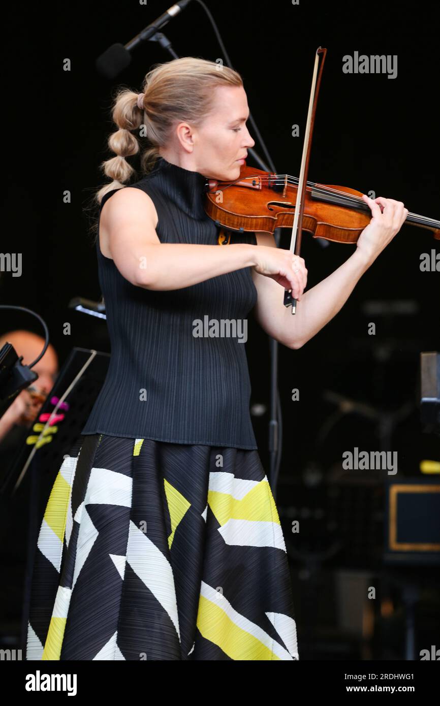 20 juillet 2023. Jodrell Bank, Cheshire, Royaume-Uni. Max Richter et le ...