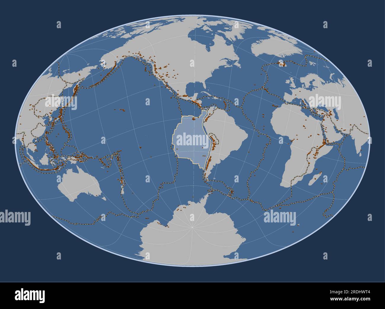 Plaque tectonique de Nazca sur la carte de contour solide dans la ...