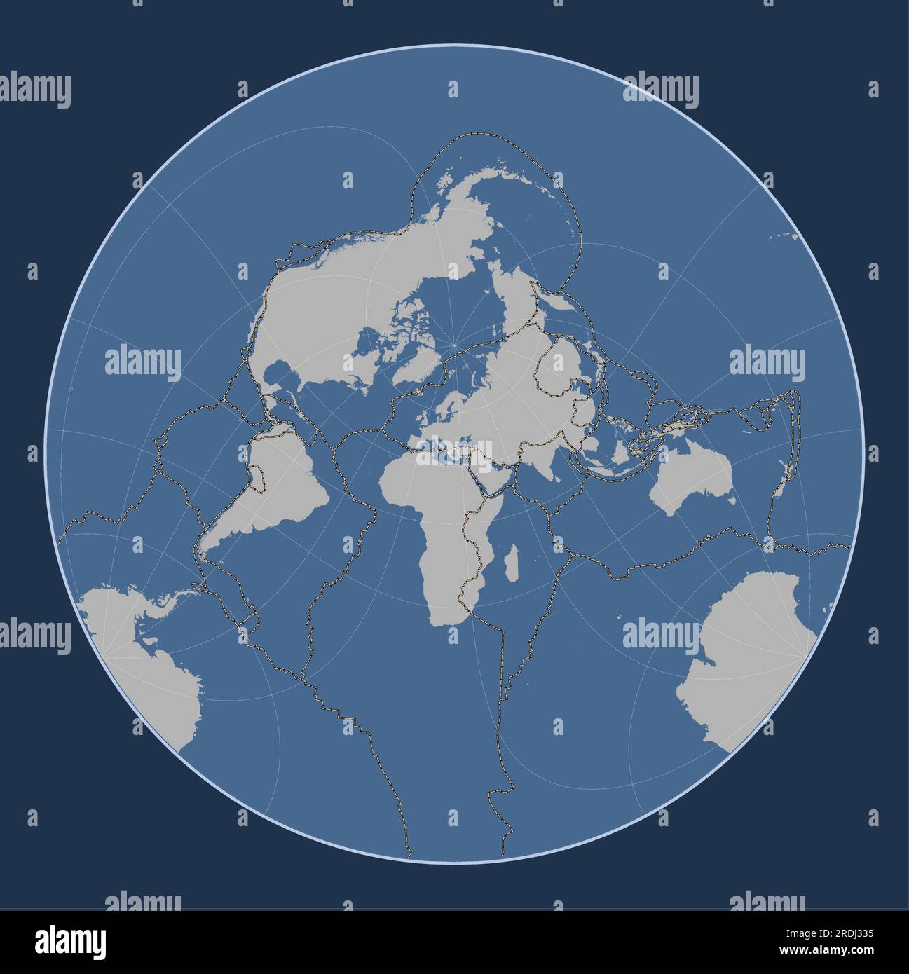 Forme de la plaque tectonique de la mer Égée sur la carte des contours ...