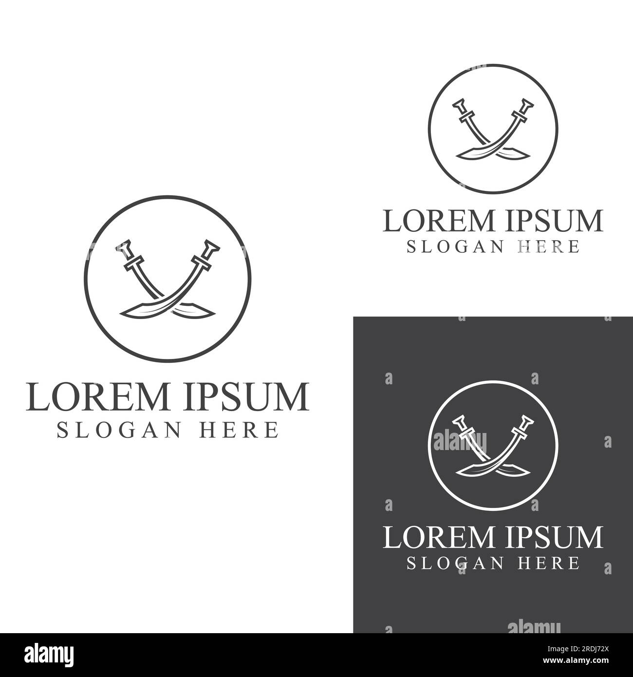 Épée, bouclier et logo de l'épée du roi. Conception de vecteur de logo ...