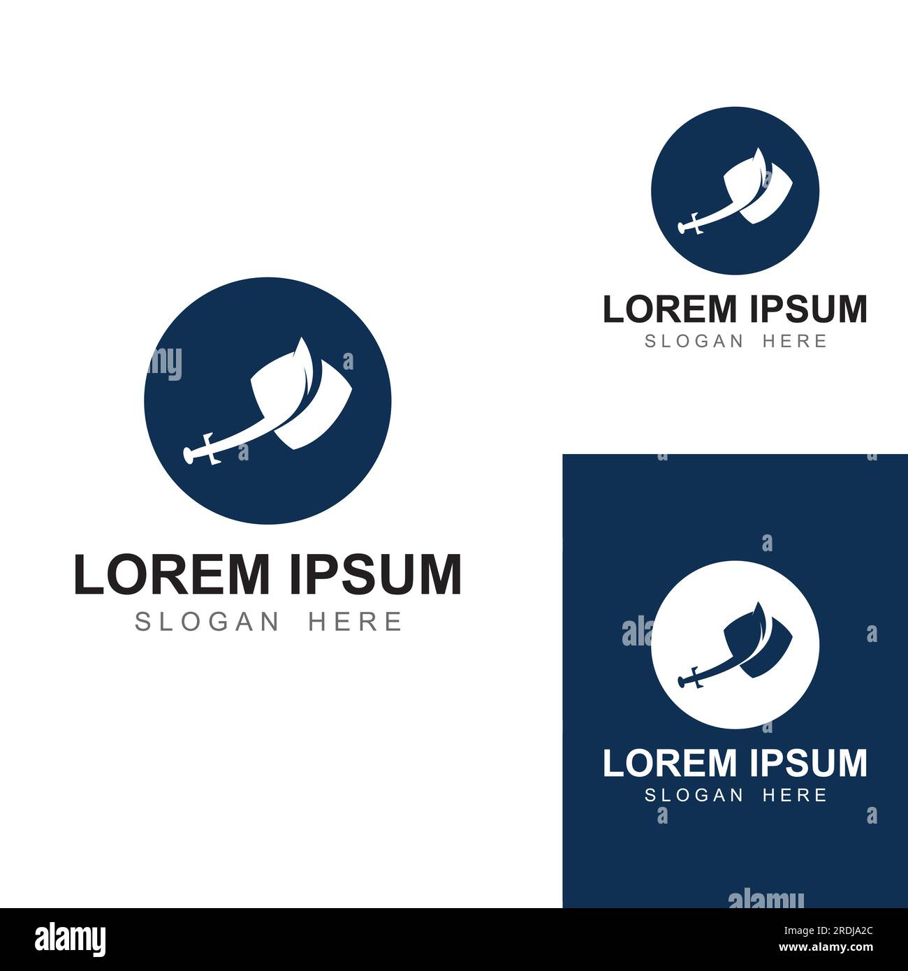 Épée, bouclier et logo de l'épée du roi. Conception de vecteur de logo ...