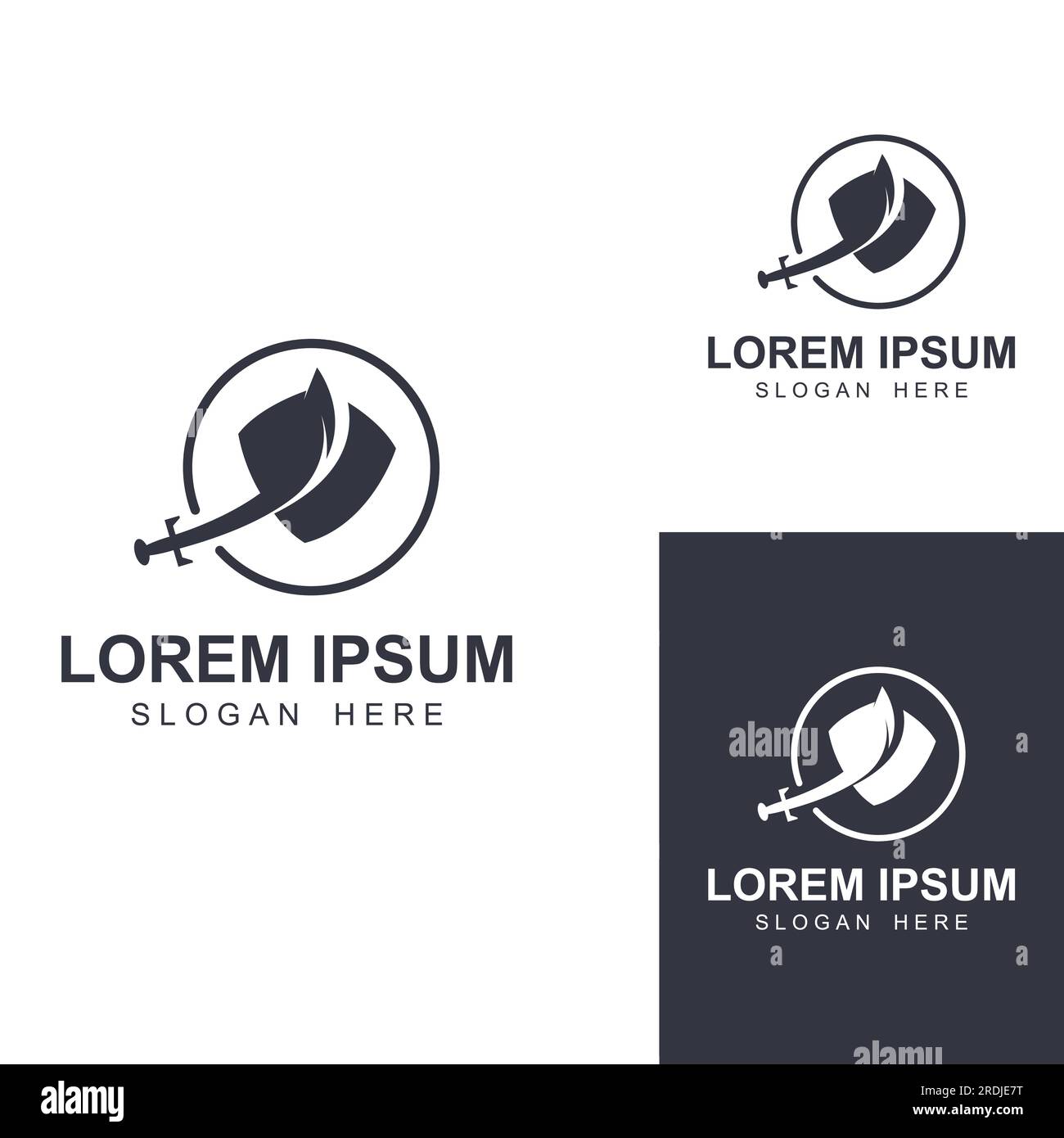 Épée, bouclier et logo de l'épée du roi. Conception de vecteur de logo ...