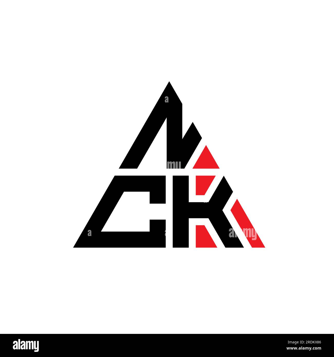 Logo NCK avec lettre triangulaire en forme de triangle. Monogramme de ...
