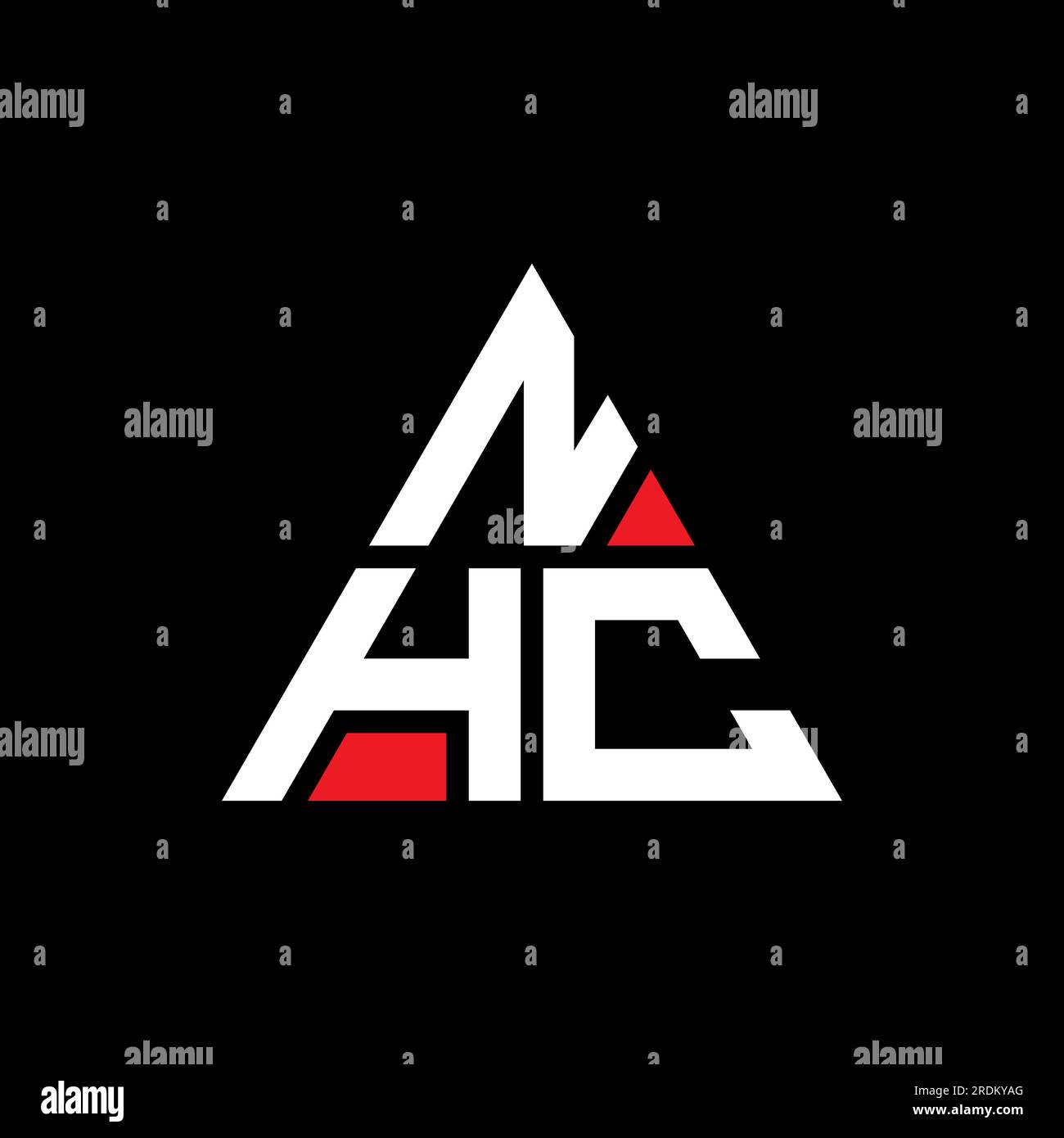 Logo de lettre triangle NHC avec forme de triangle. Monogramme de logo ...