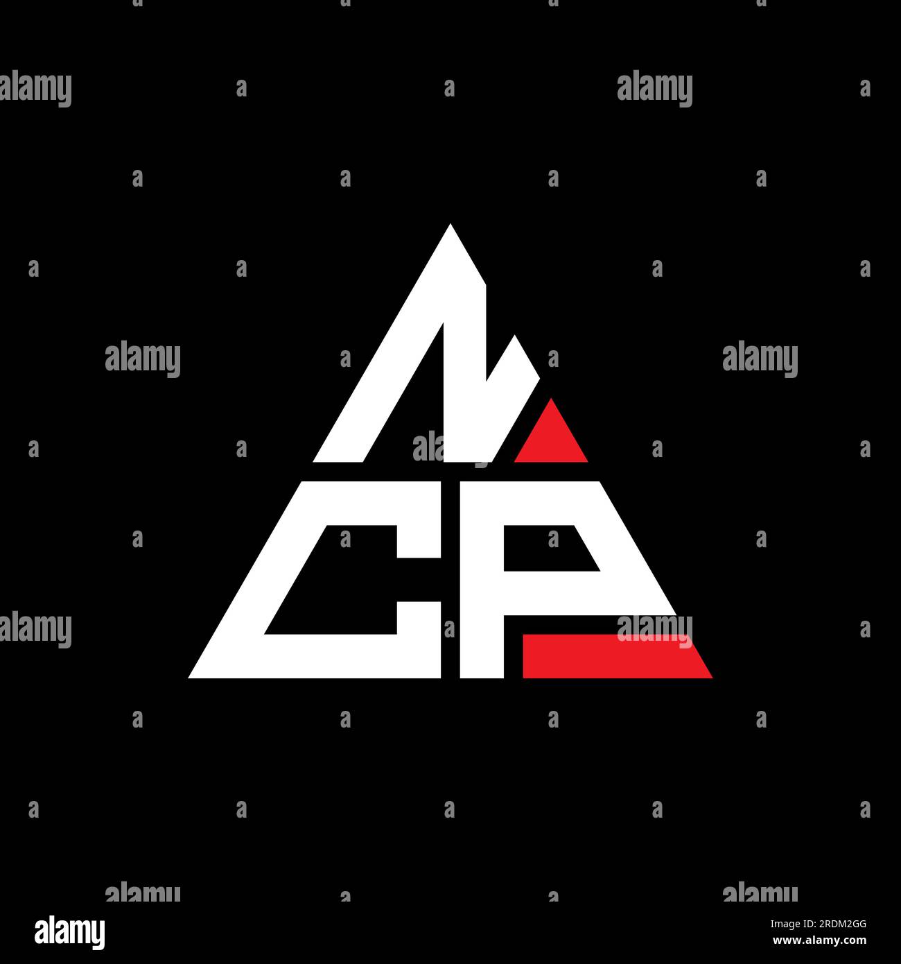 Logo NCP avec lettre triangulaire en forme de triangle. Monogramme de ...