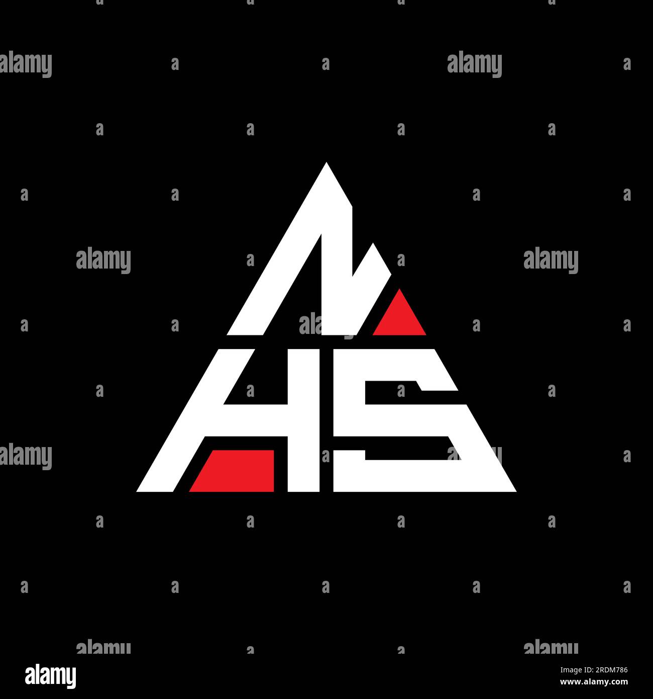 Logo de lettre triangle NHS avec forme de triangle. Monogramme de logo ...