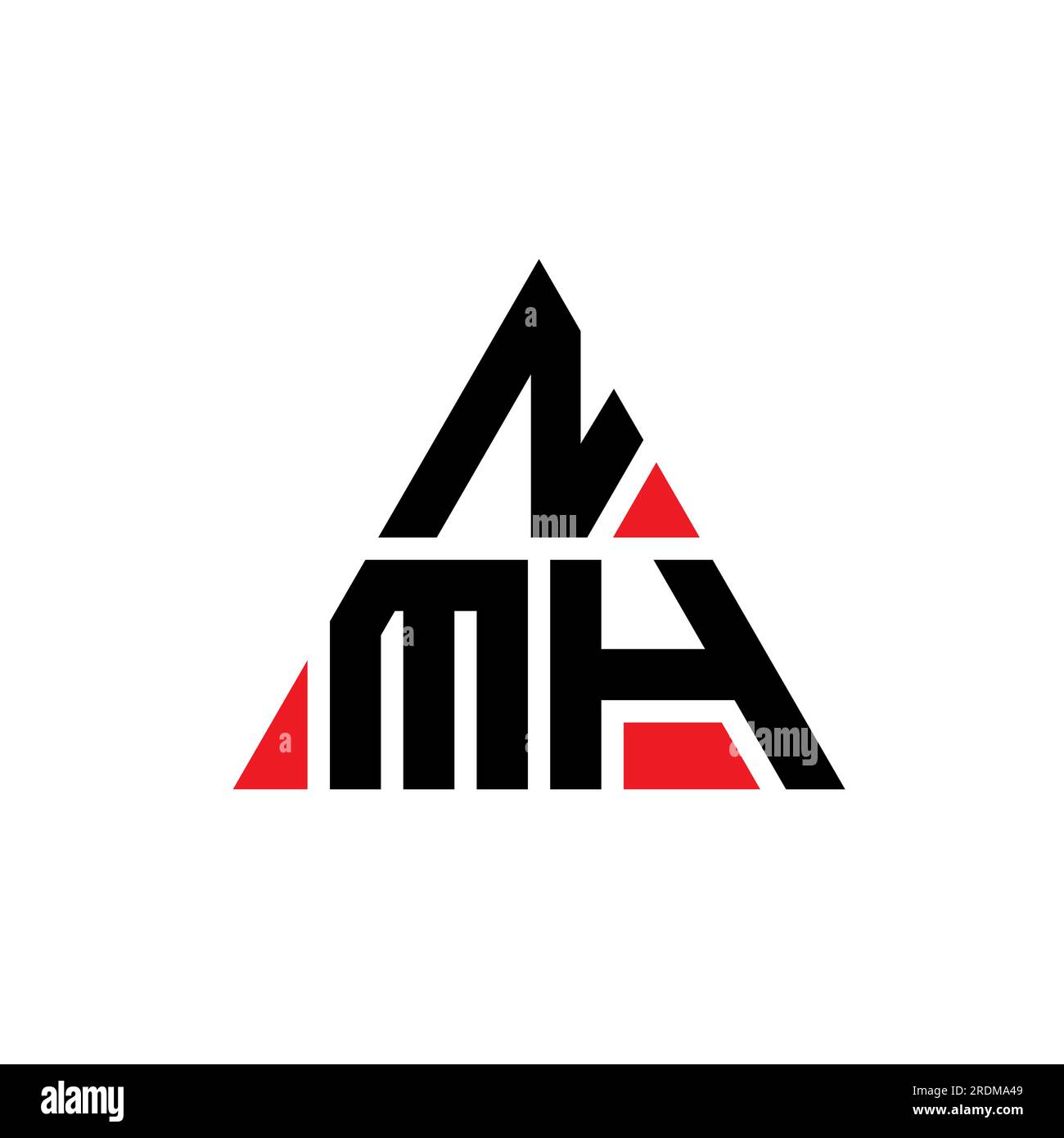 Logo lettre triangle NMH en forme de triangle. Monogramme de logo ...