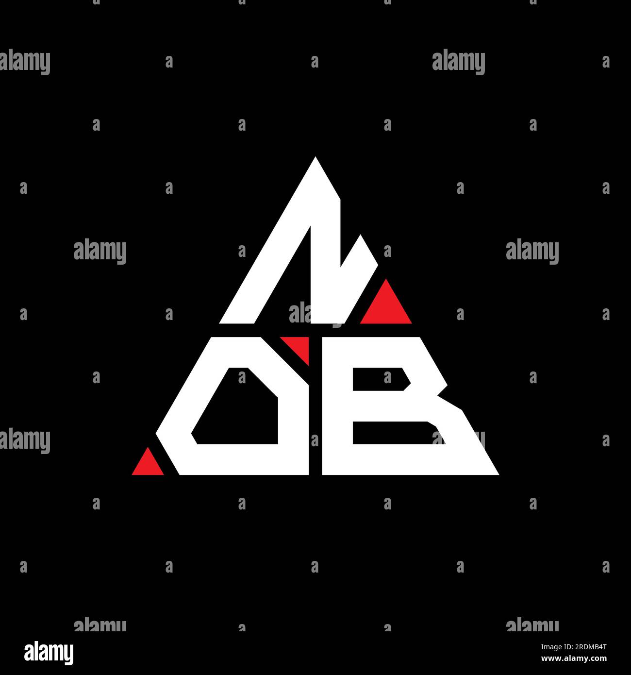Logo de lettre triangle NOB avec forme de triangle. Monogramme de logo ...