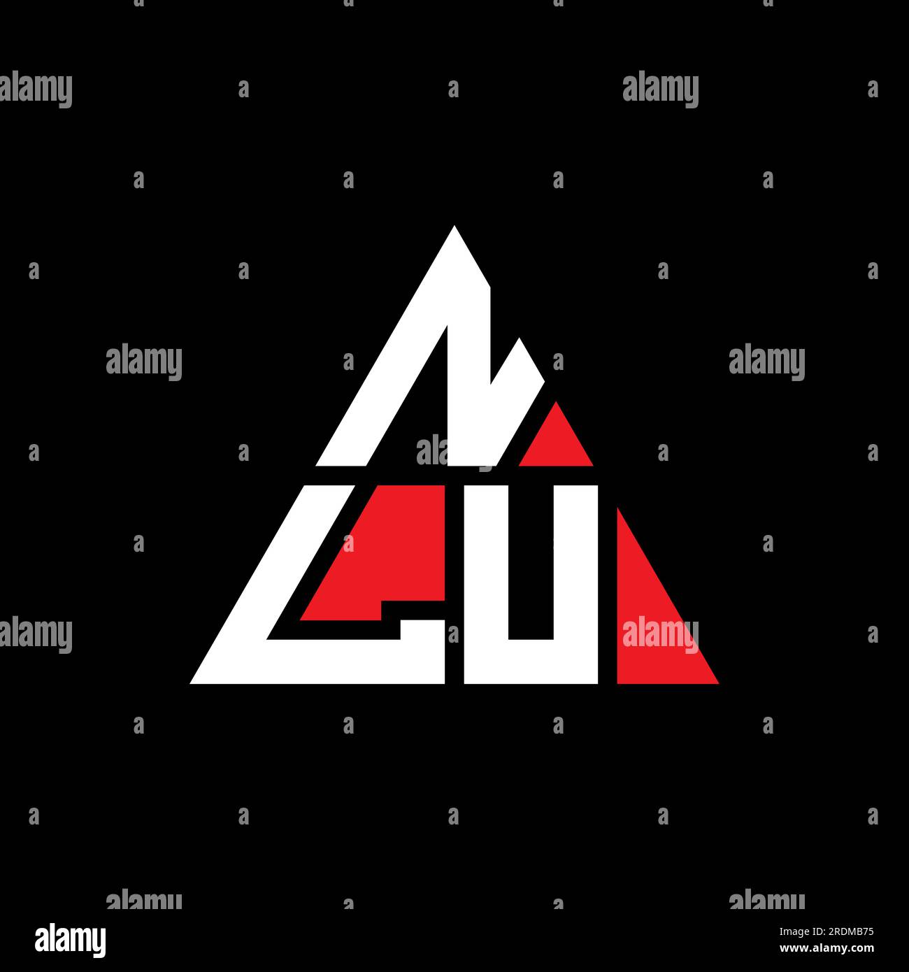 Logo de lettre triangle NLU avec forme de triangle. Monogramme de logo triangle NLU. Modèle de ...