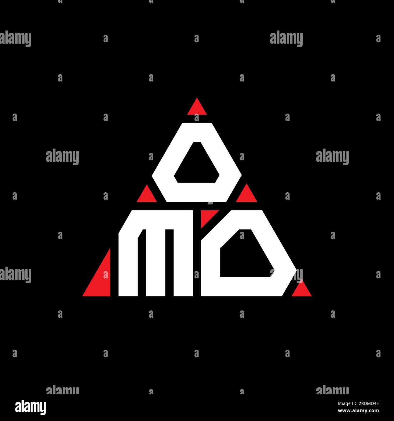 Logo de lettre triangle OMO avec forme de triangle. Monogramme de logo ...