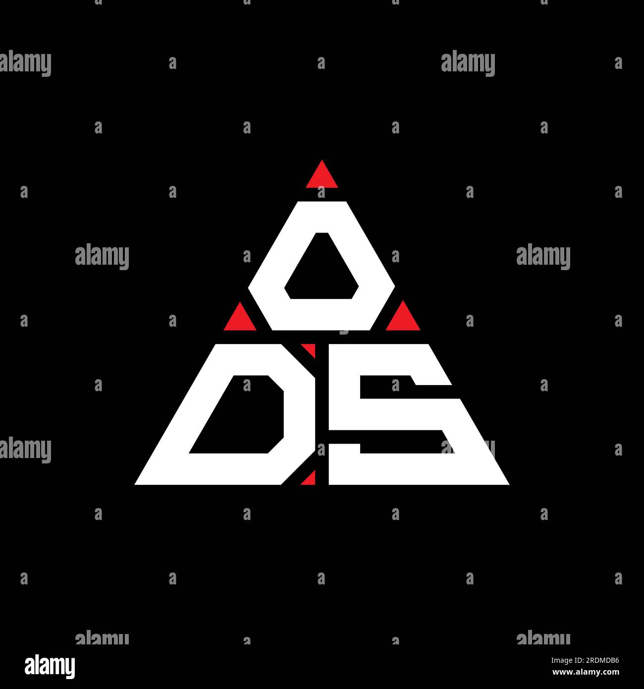 Logo en forme de triangle ODS. Monogramme de logo triangle ODS. Modèle ...