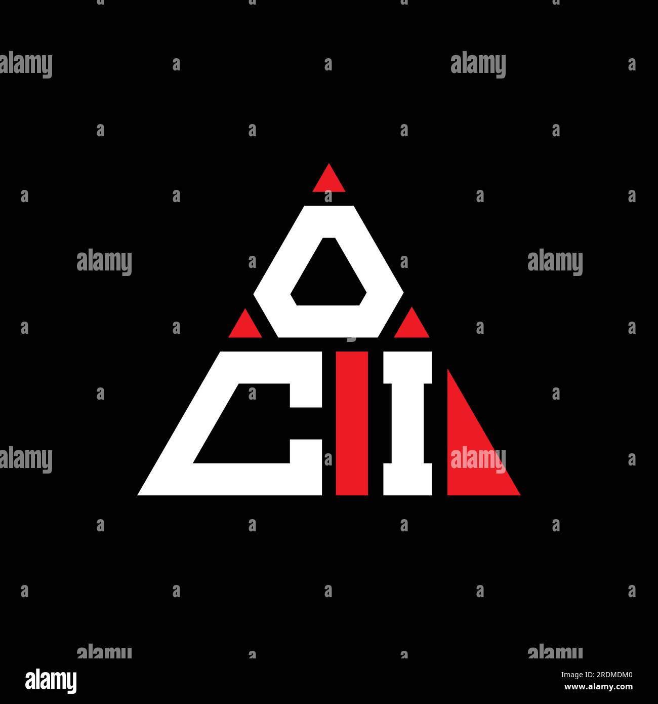 Logo de lettre triangle OCI avec forme de triangle. Monogramme de logo ...