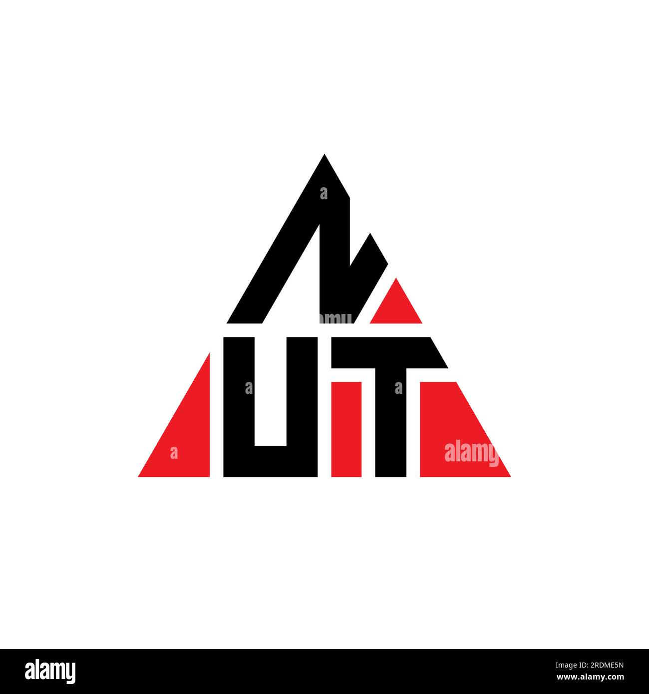 Logo lettre triangle ÉCROU avec forme de triangle. Monogramme de logo de triangle DE NOIX ...