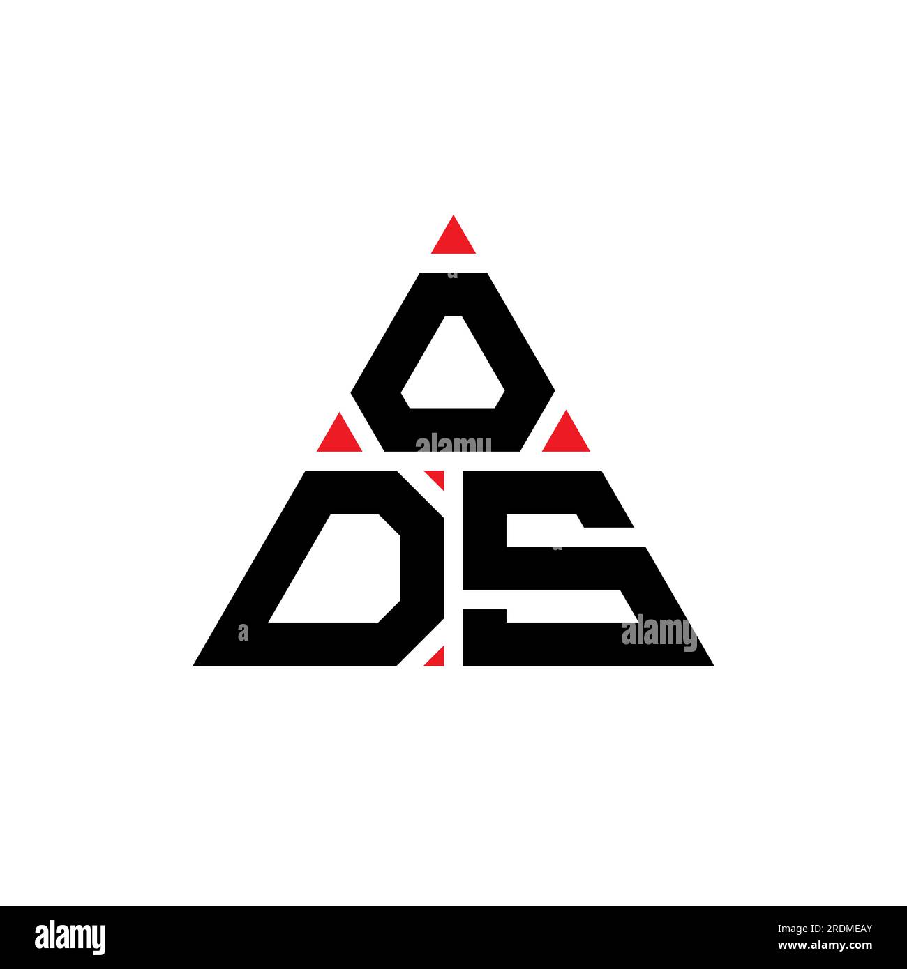 Logo en forme de triangle ODS. Monogramme de logo triangle ODS. Modèle ...