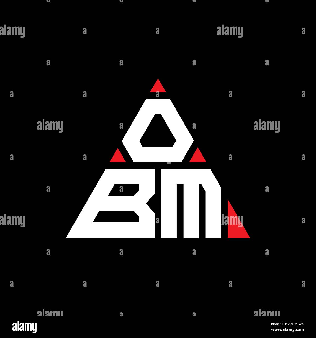 Logo de lettre triangle OBM avec forme de triangle. Monogramme de logo ...