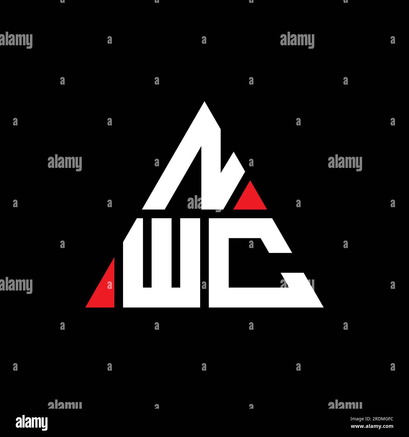 Logo de lettre triangle NWC avec forme de triangle. Monogramme de logo ...