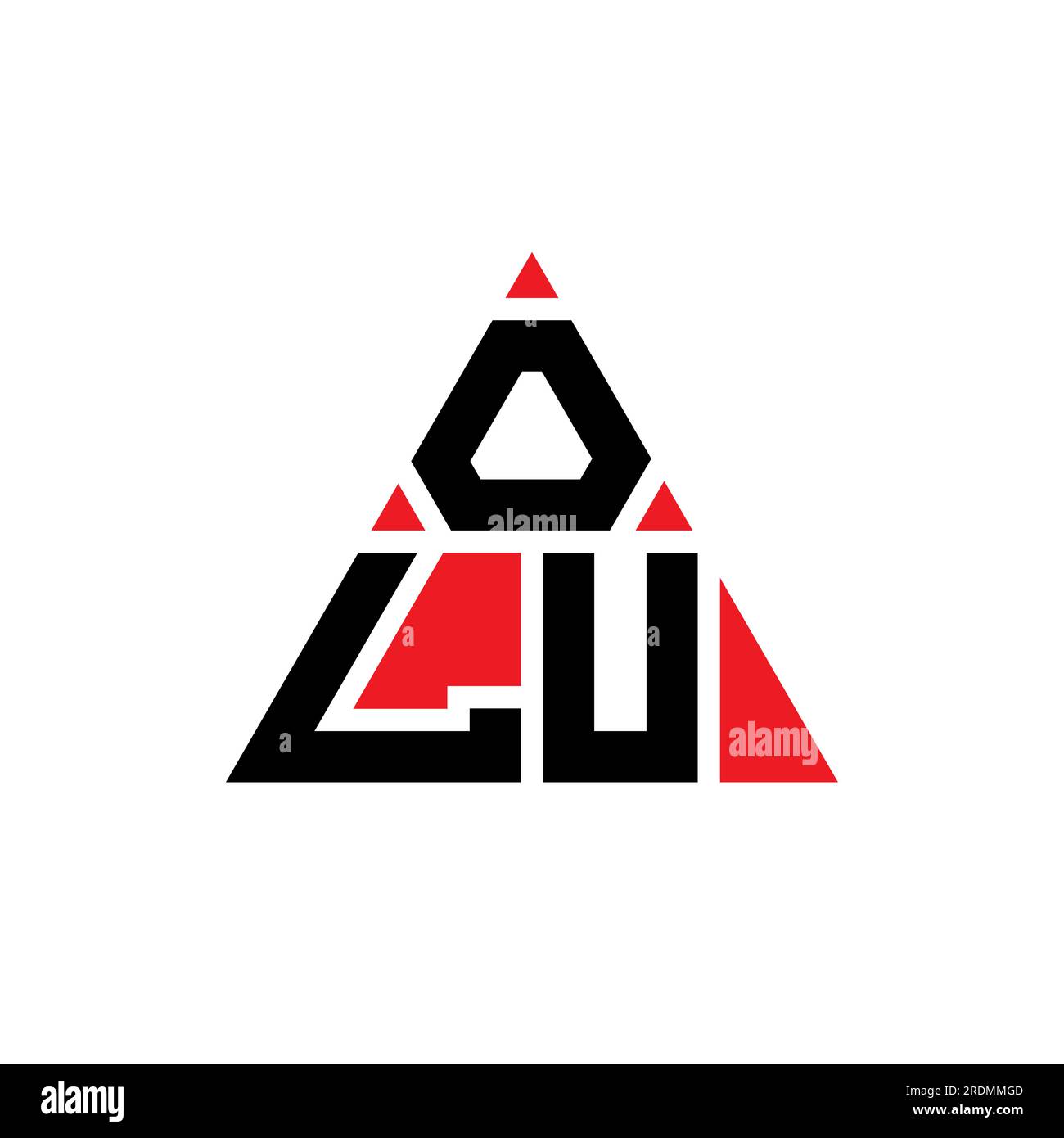 Logo de lettre triangle OLU avec forme de triangle. Monogramme de logo ...