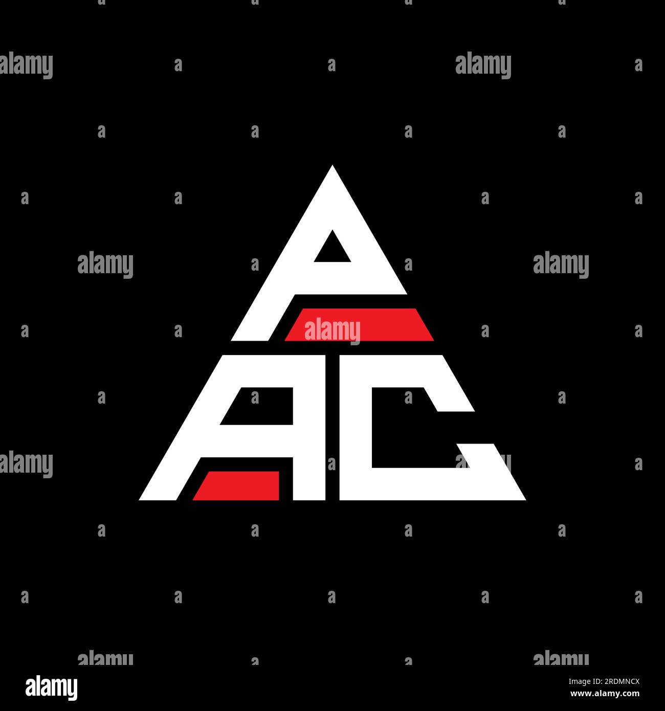 Logo de lettre triangle PAC avec forme de triangle. Monogramme de logo ...