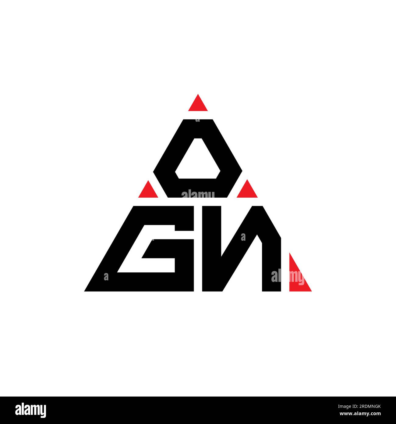 Logo de lettre triangle OGN avec forme de triangle. Monogramme de logo ...
