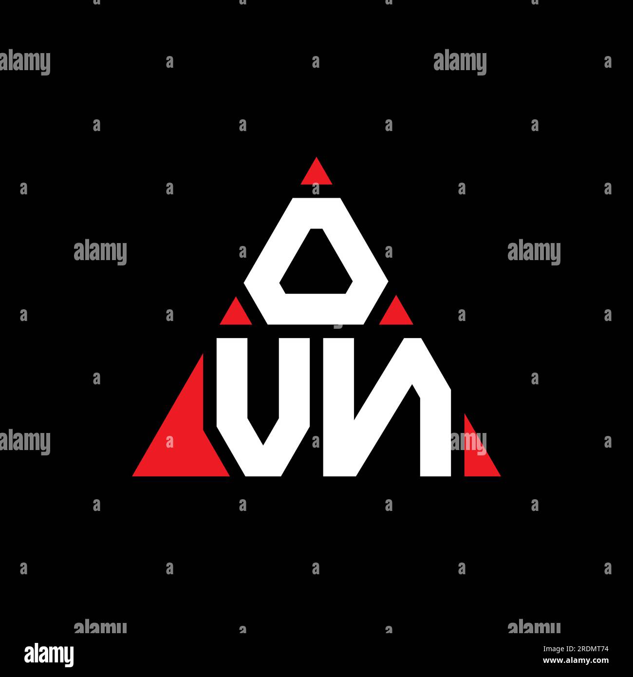 Logo de lettre triangle OVN avec forme de triangle. Monogramme de logo ...