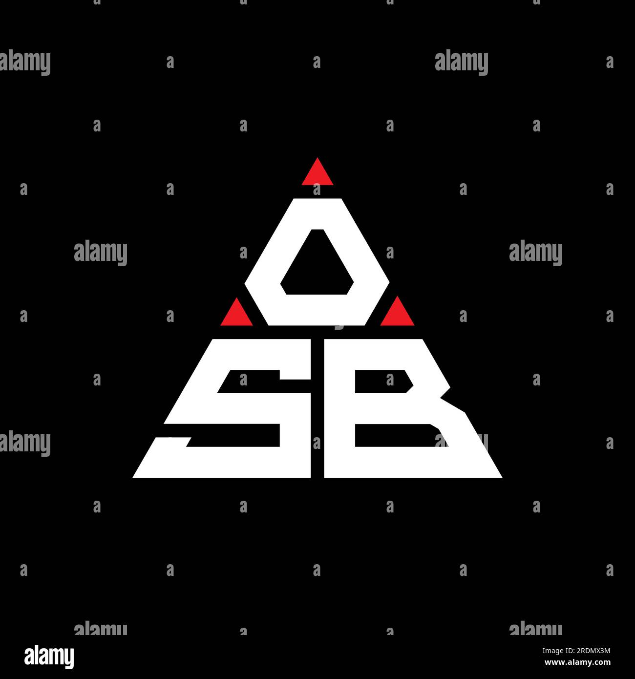 Logo de lettre triangle OSB avec forme de triangle. Monogramme de ...