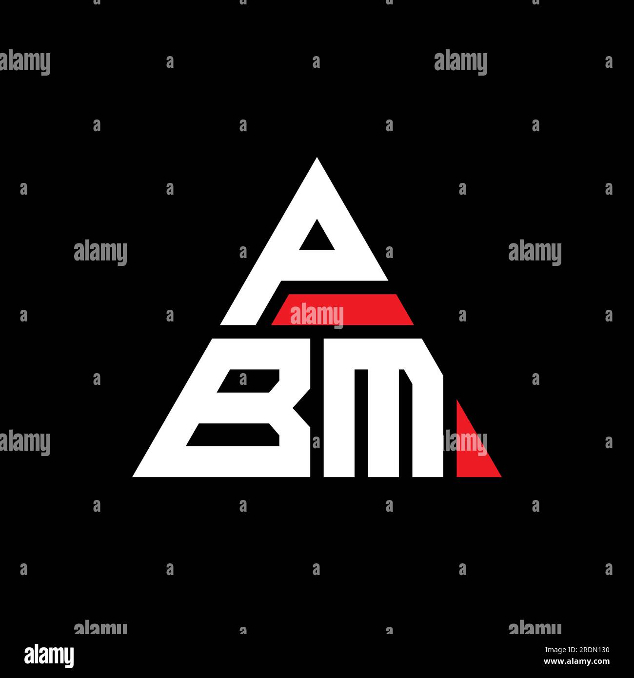 Logo de lettre triangle PBM avec forme de triangle. Monogramme de logo ...