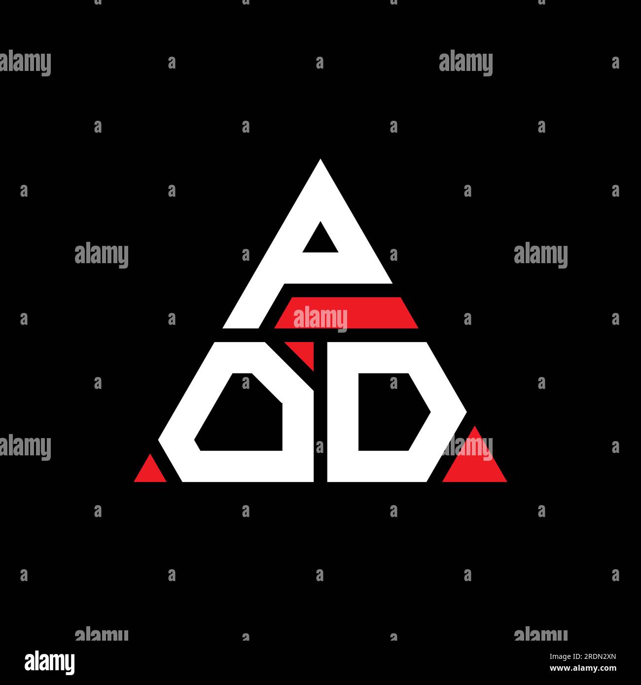 Logo EN forme de triangle POD. Monogramme à motif triangle POD. Modèle ...