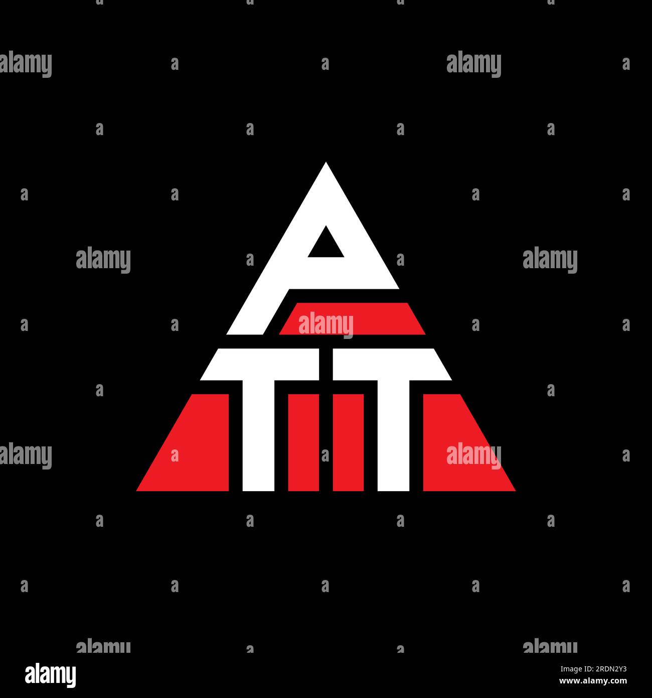 Logo de lettre triangle PTT avec forme de triangle. Monogramme de logo ...