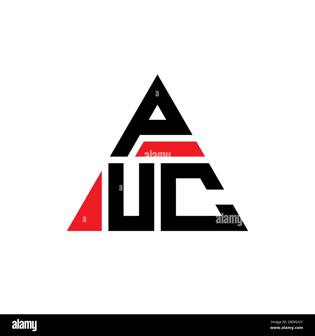 Logo de lettre triangle PUC avec forme de triangle. Monogramme de logo ...