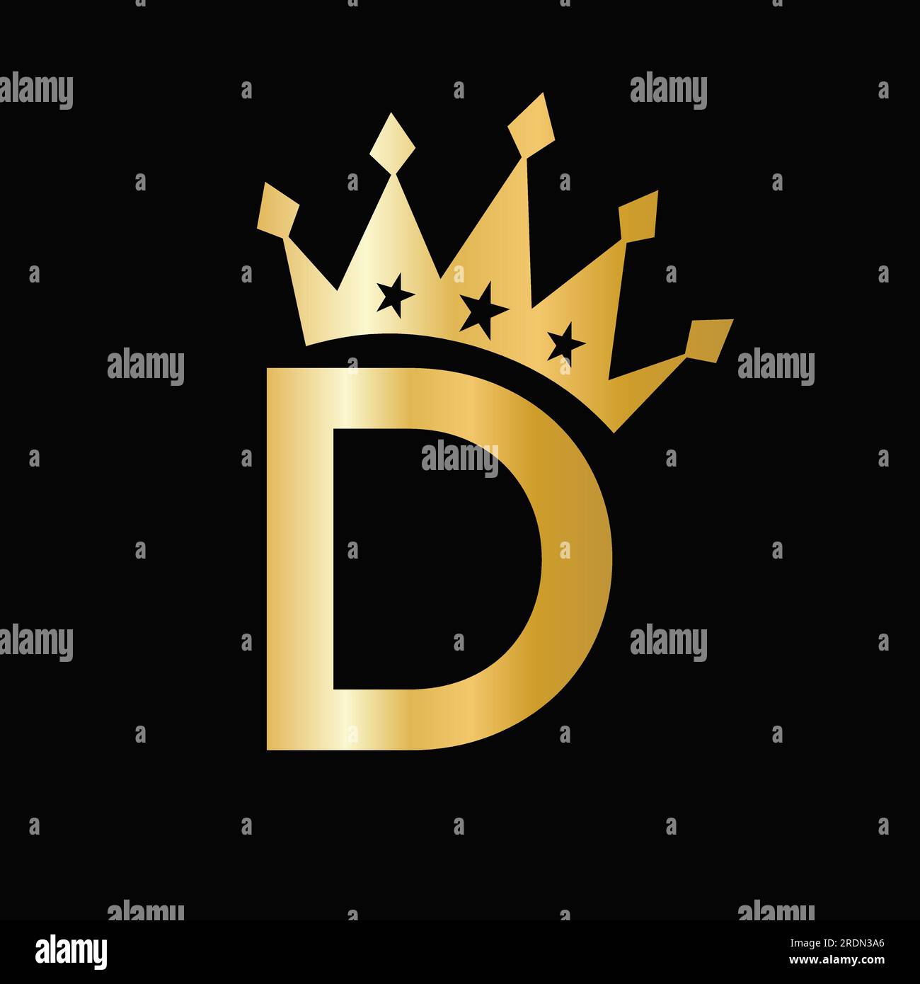 Logo de luxe lettre D avec symbole de la Couronne. Modèle de logotype ...