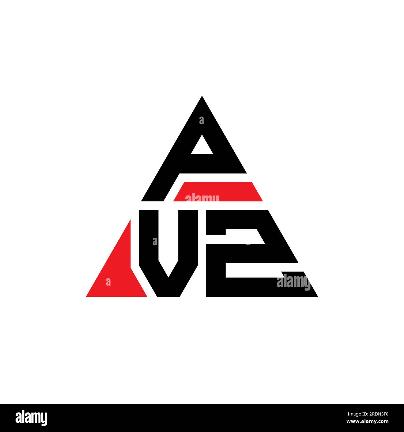 Logo de lettre triangle PVZ avec forme de triangle. Monogramme de logo triangle PVZ. Modèle de ...