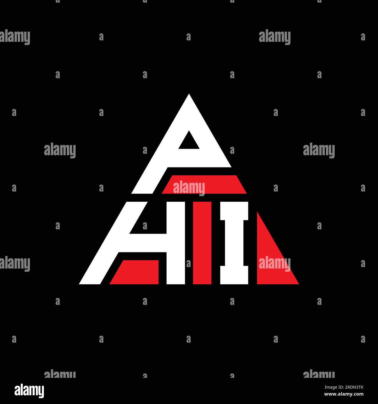 Logo de lettre triangle PHI avec forme de triangle. Monogramme de logo ...