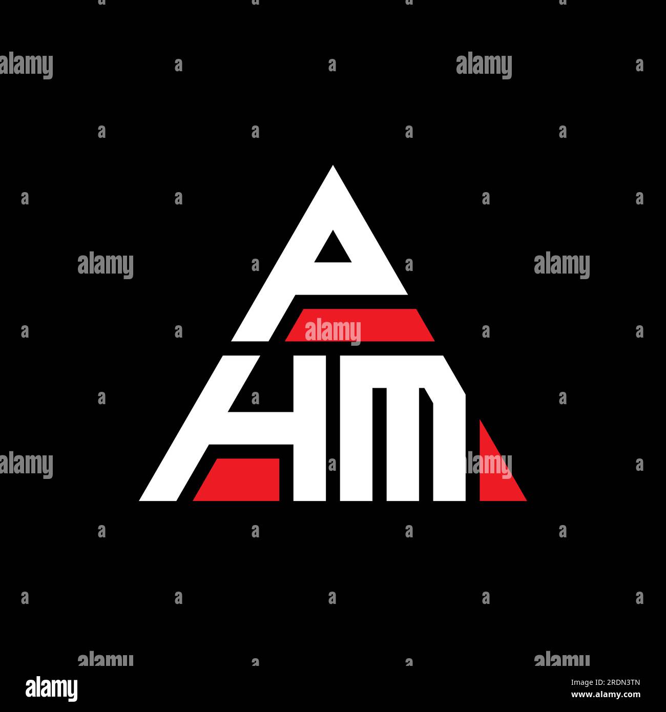 Logo de lettre triangle PHM avec forme de triangle. Monogramme de logo ...