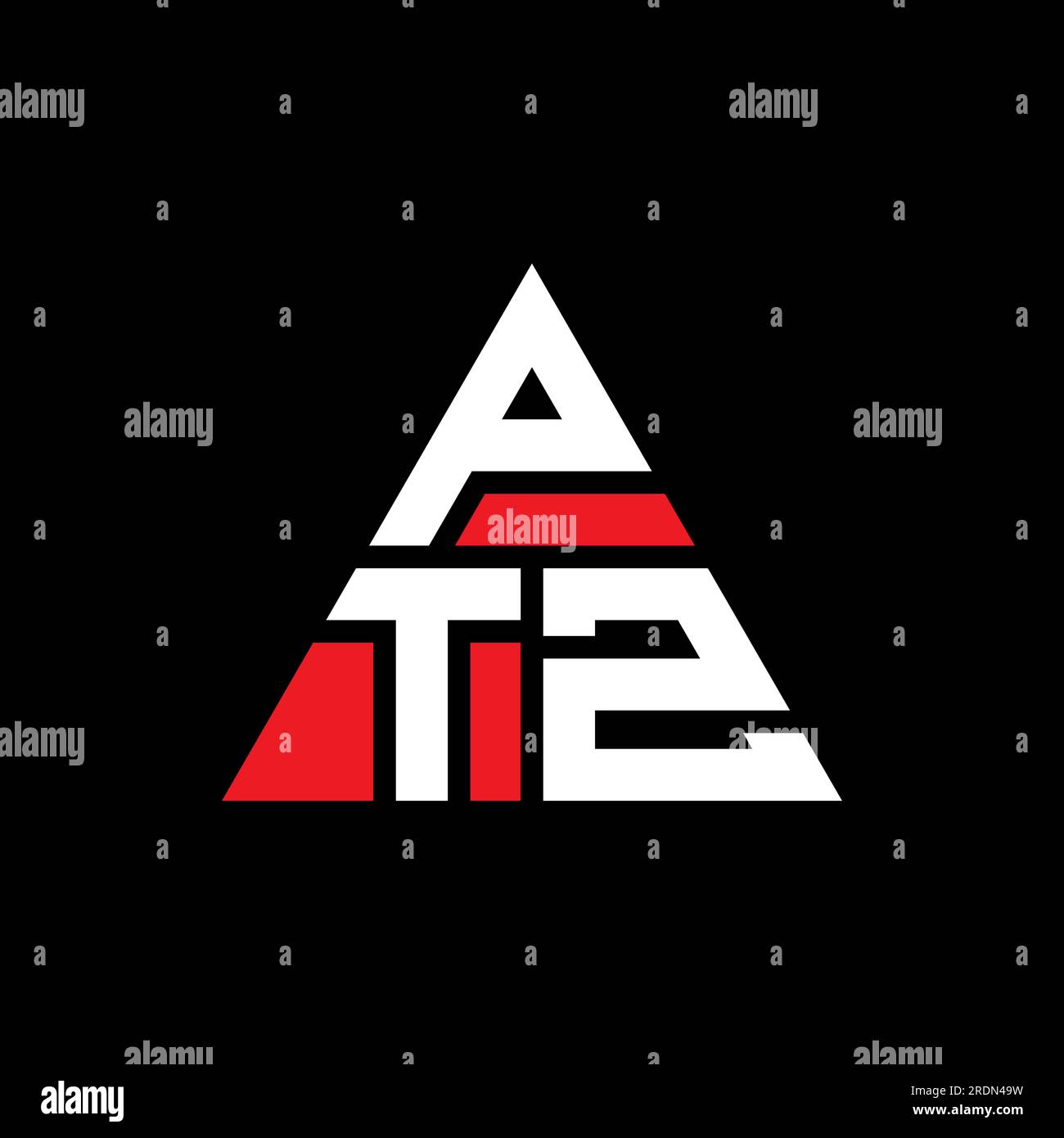Logo de lettre triangle PTZ avec forme de triangle. Monogramme de logo ...