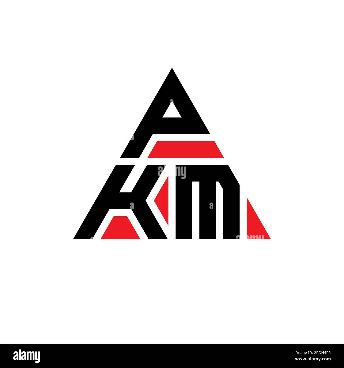 Logo PKM en forme de triangle. Monogramme de logo triangulaire PKM ...