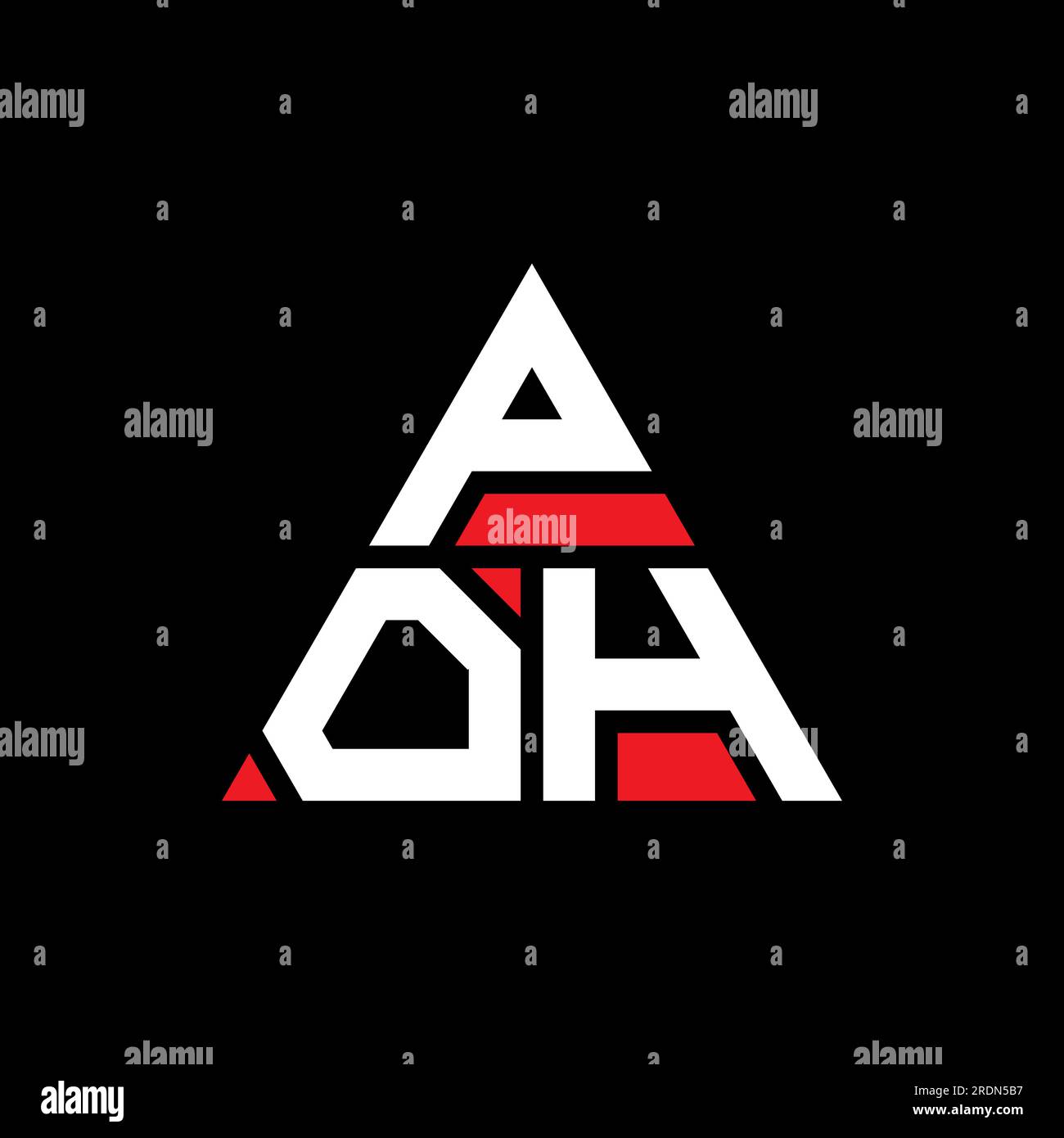 Logo de lettre triangle POH avec forme de triangle. Monogramme de logo ...