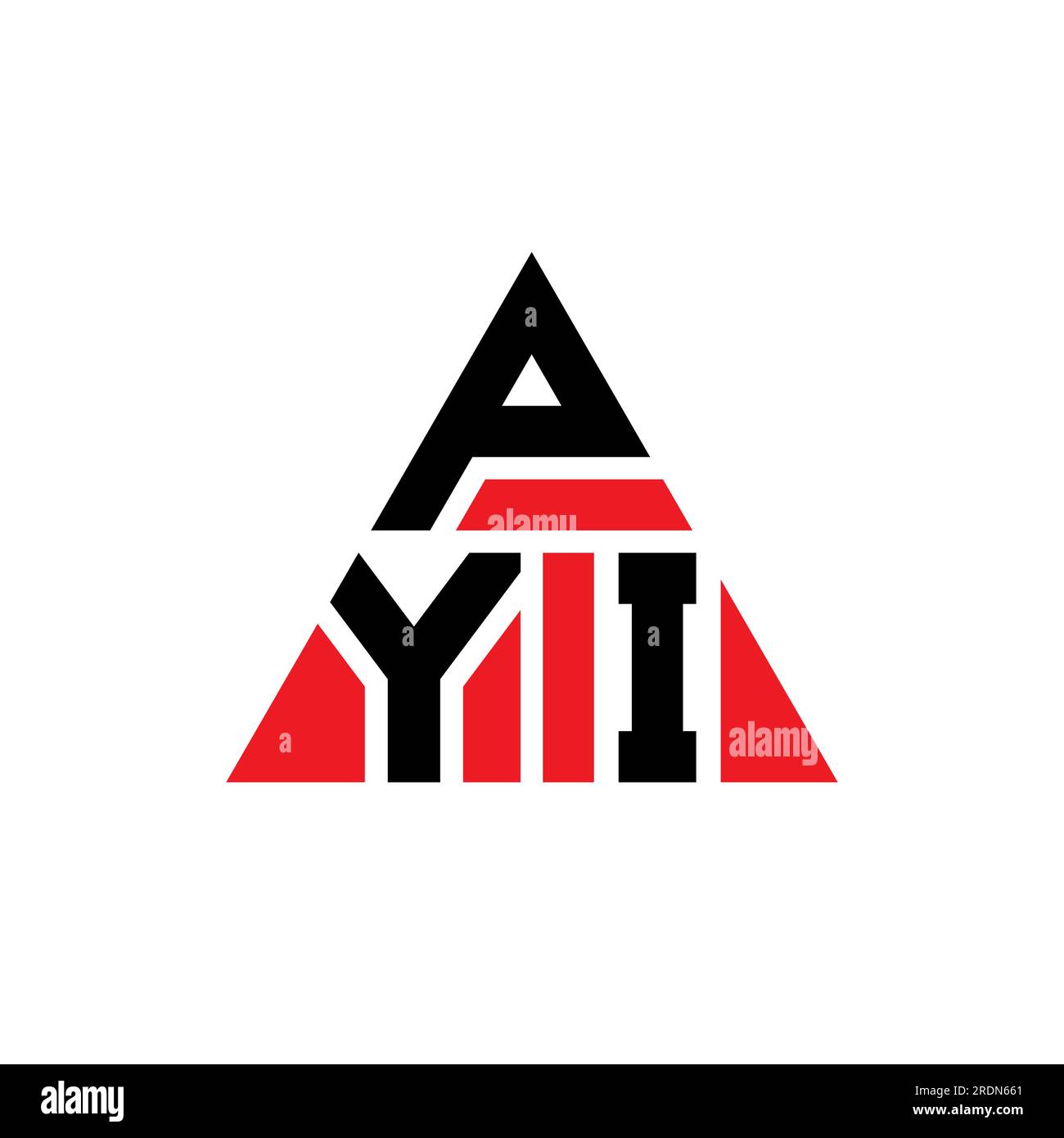 Logo de lettre triangle PYI avec forme de triangle. Monogramme de logo ...