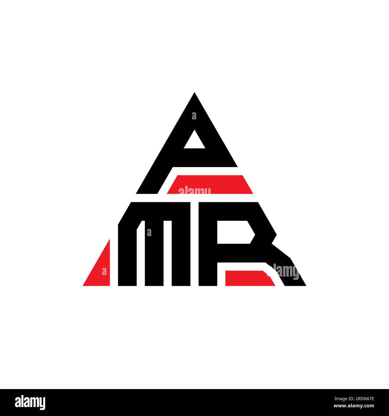 Logo en forme de triangle PMR. Monogramme de logo triangle PMR. Modèle ...