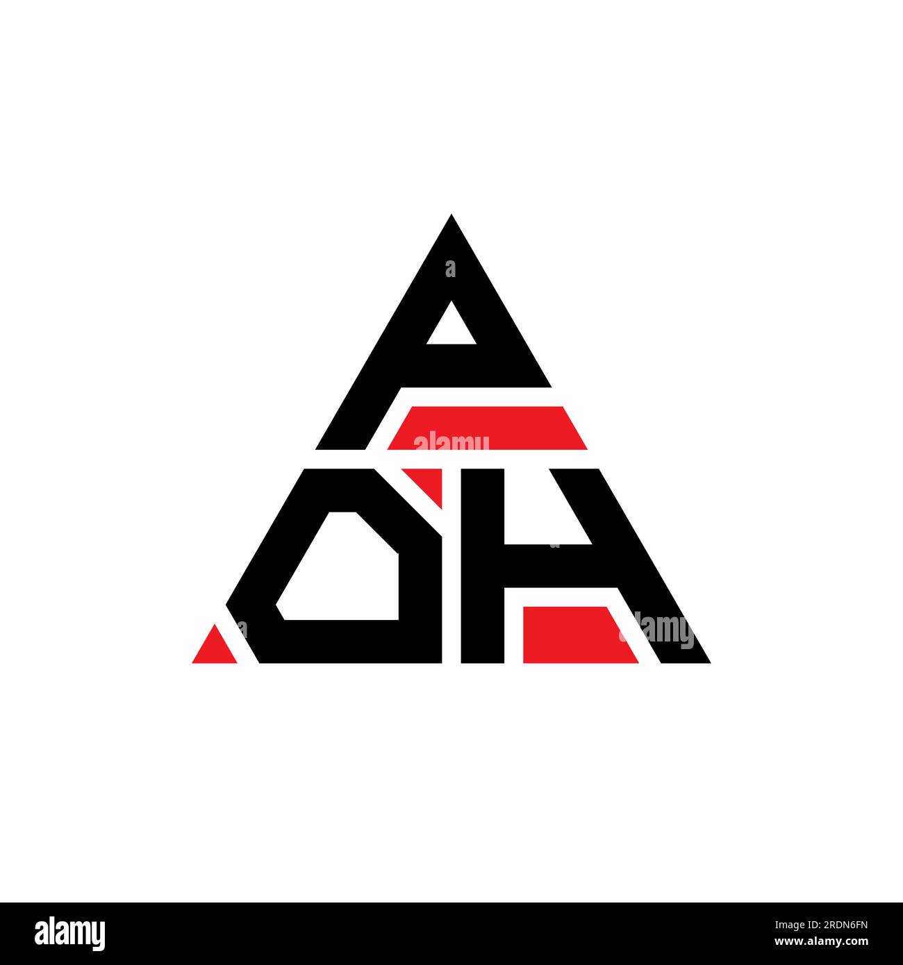Logo de lettre triangle POH avec forme de triangle. Monogramme de logo ...