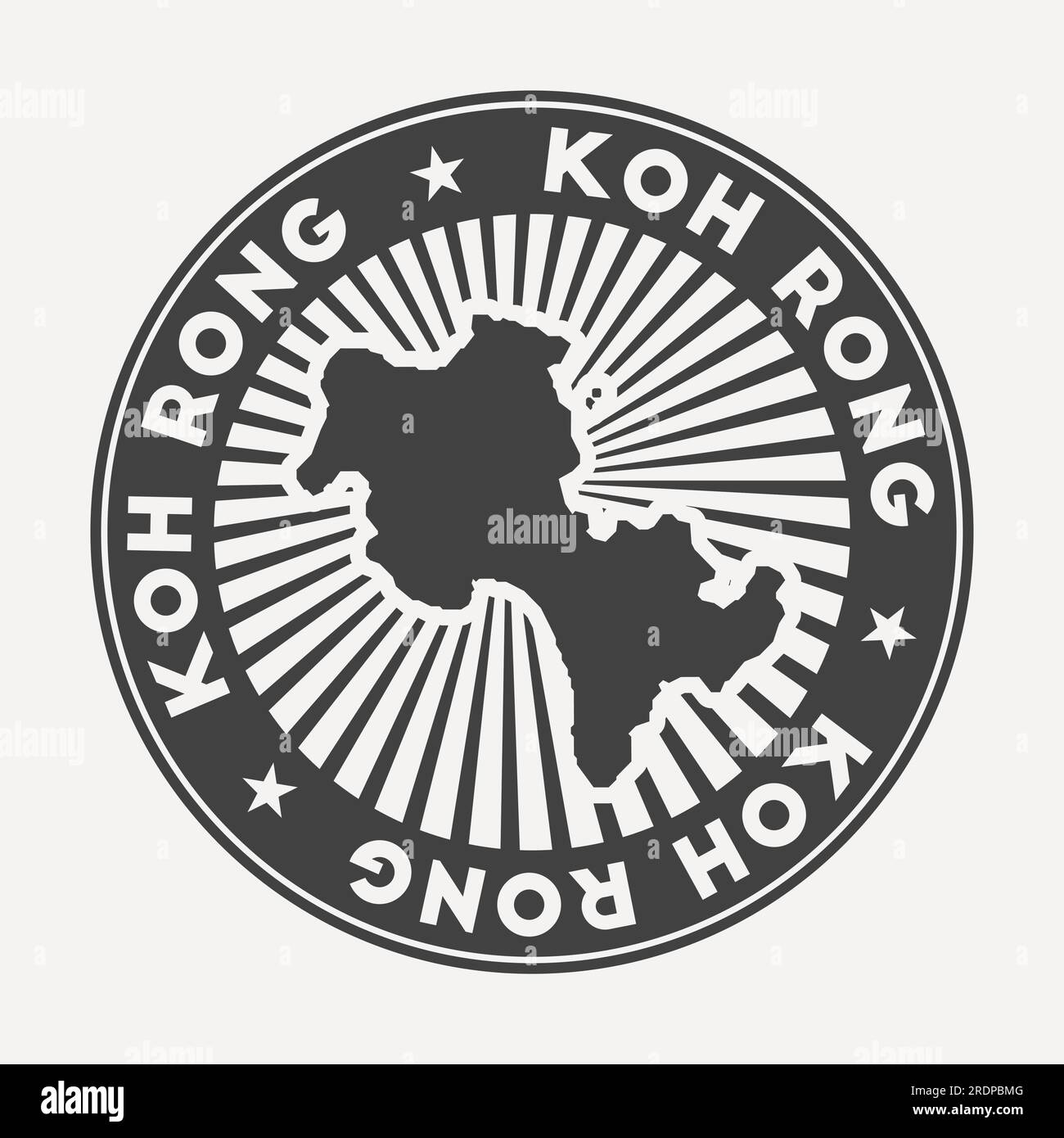 Logo rond Koh Rong. Badge de voyage vintage avec le nom circulaire et ...
