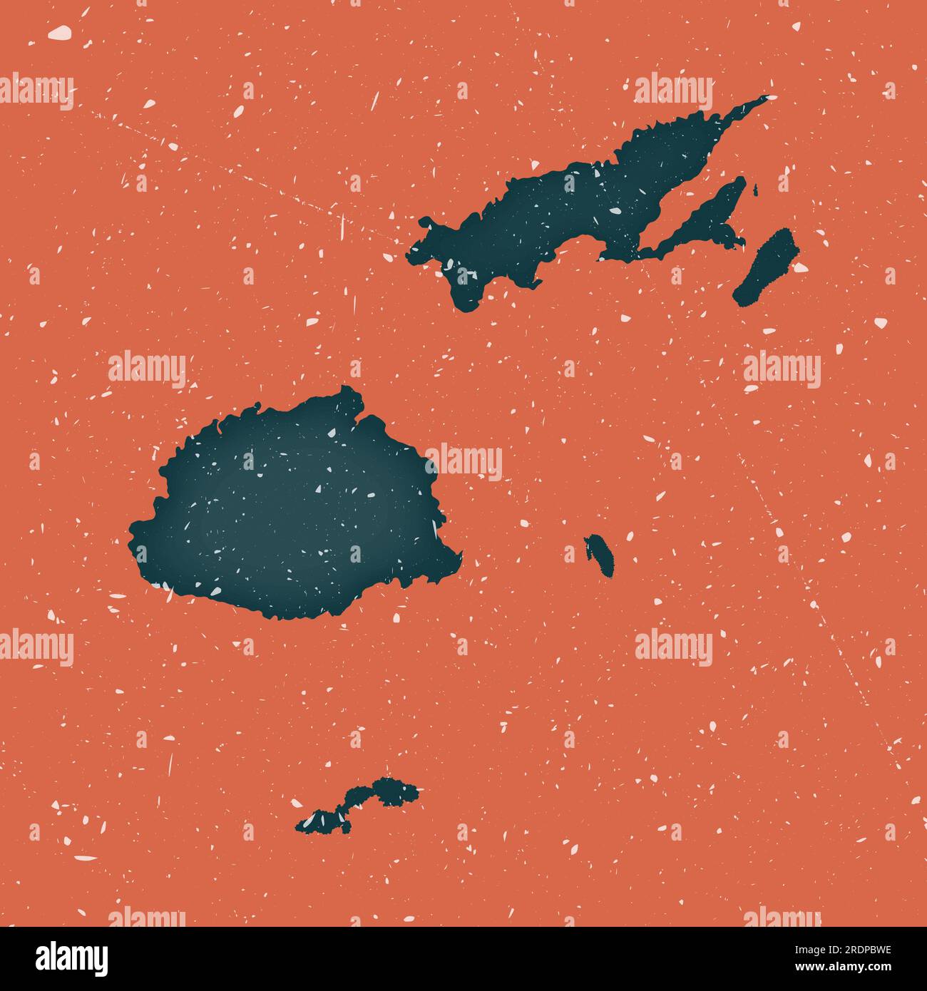 Fiji vintage map. Grunge map of the country with distressed texture ...
